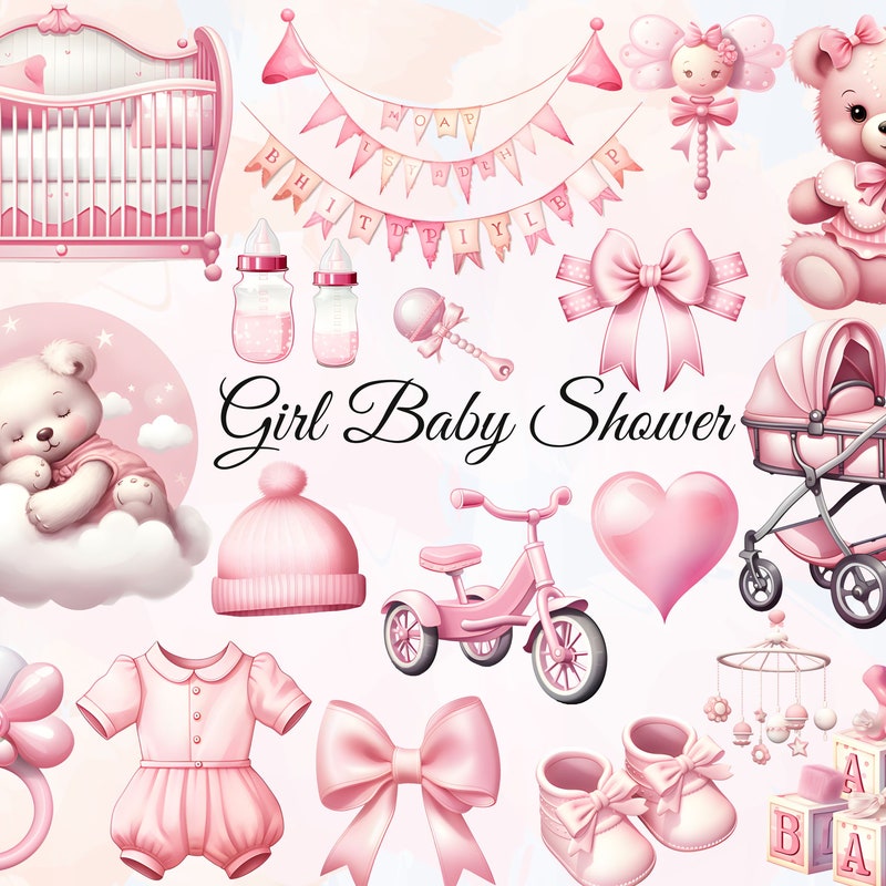 Pink Baby Clipart - Etsy