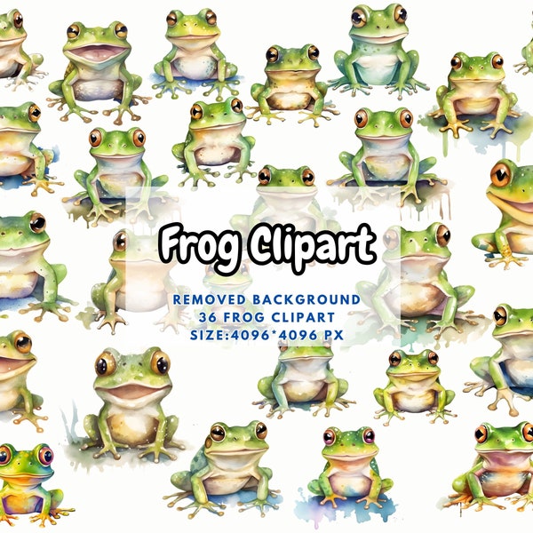 Frog Clipart - Etsy