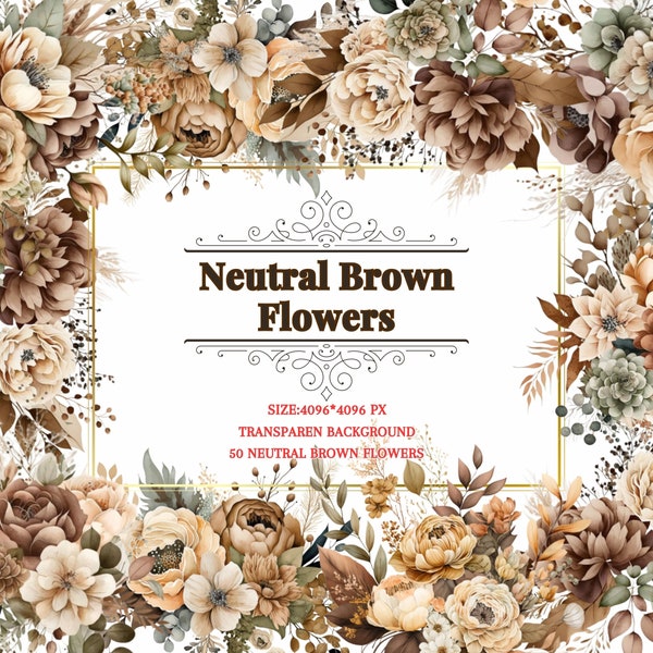 Neutral Flowers - Etsy