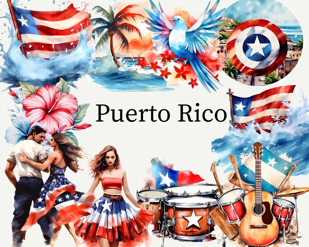 Puerto Rico Clipart - Puerto Rico Flag, Island Clipart, Summer Clipart ...