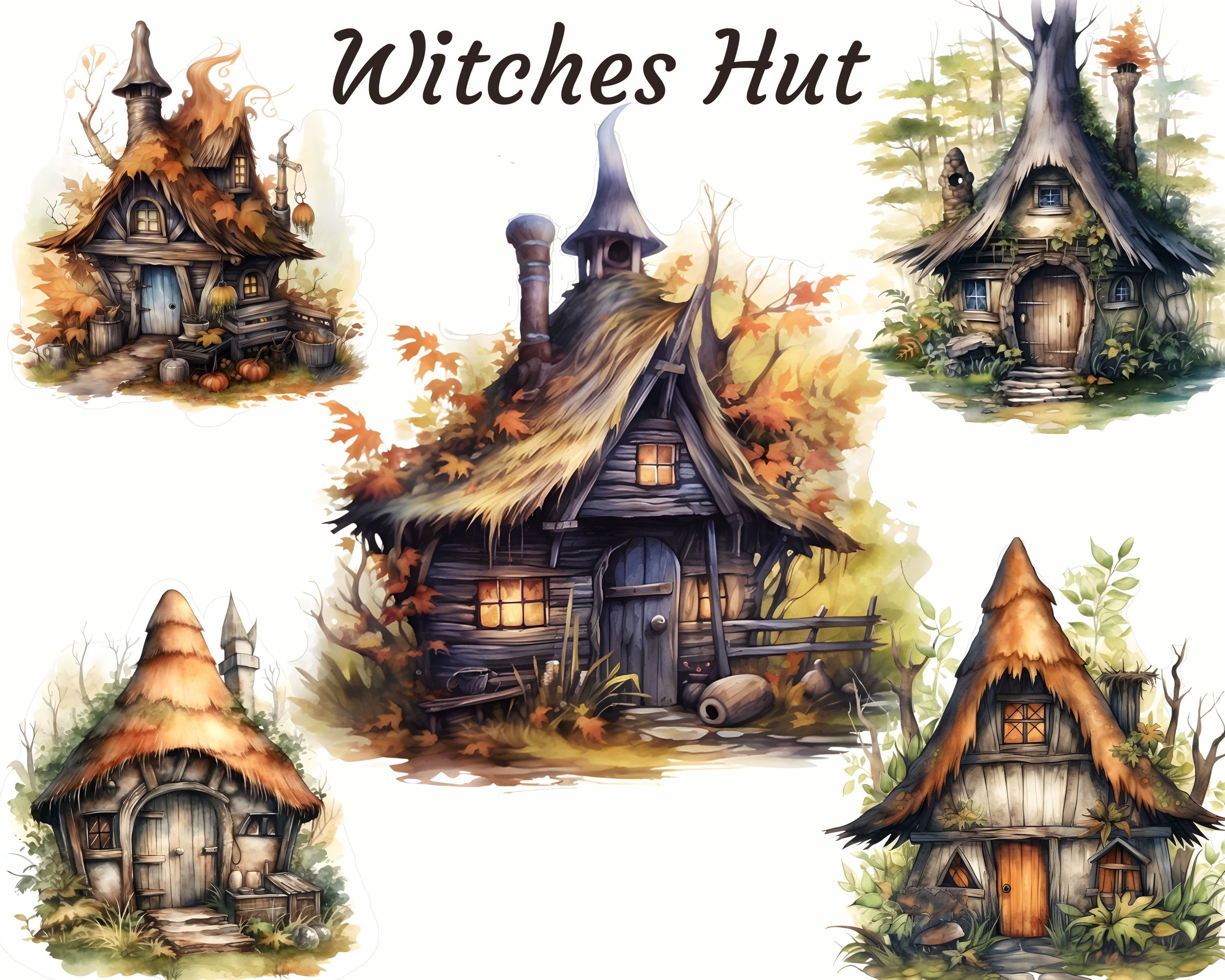 Witch Hut Clipart Witches Hut PNG Witch House Clipart - Etsy