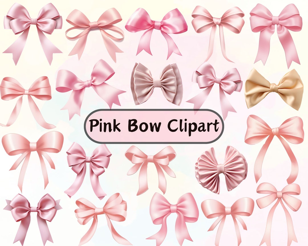 Watercolor Pastel Pink Bows Clipart PNG, Coquette Pink Bows, Pastel ...