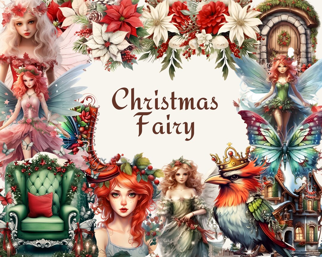 Christmas Fairy Clipart Fairy Garden Clipart Golden Fairy Clipart Fairy ...