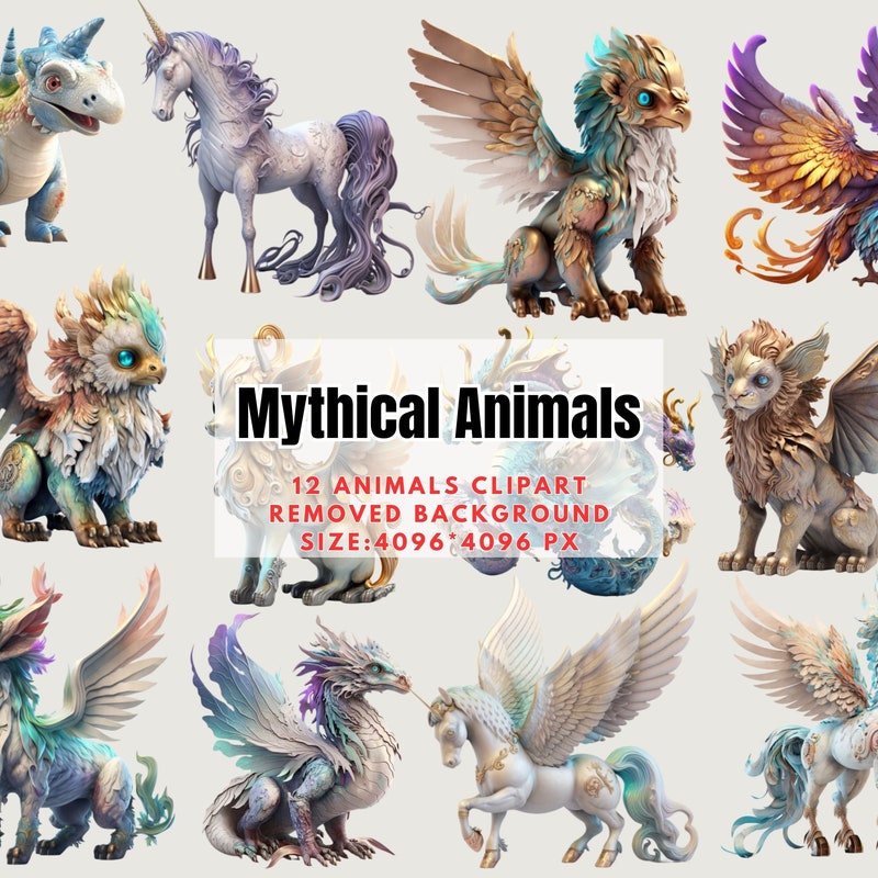 Clipart Fantasy Creatures - Etsy