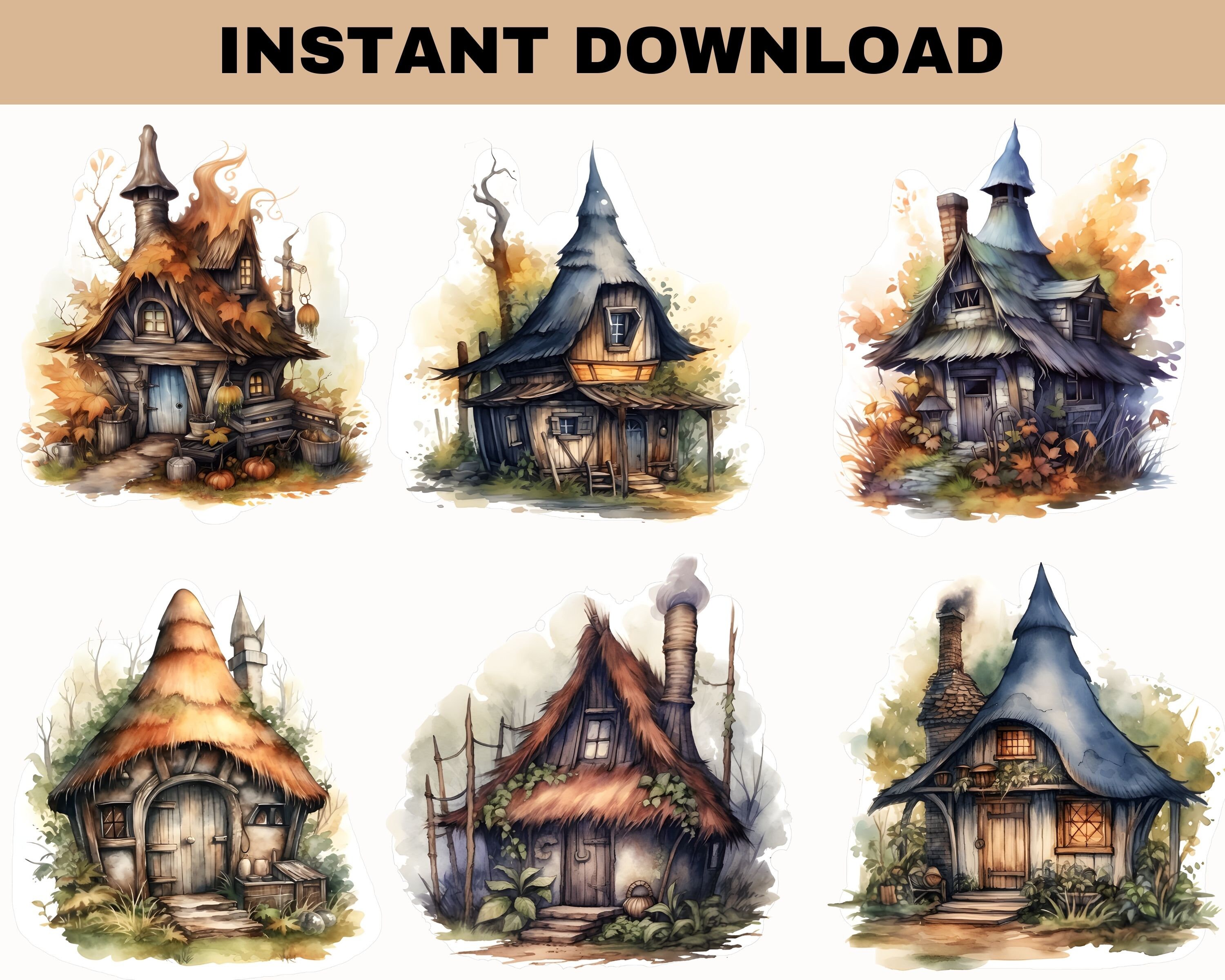 Witch Hut Clipart Witches Hut PNG Witch House Clipart - Etsy