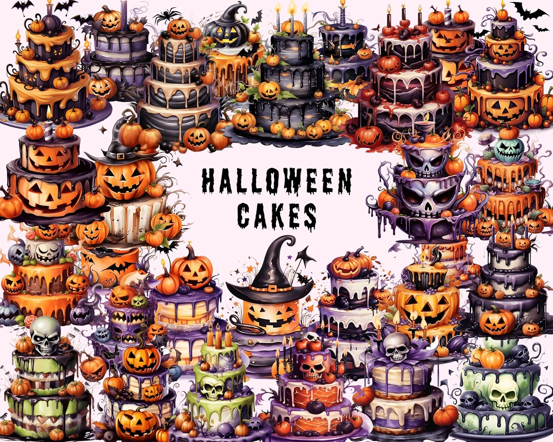 Halloween Cake Clipart 270 Spooky Food Images, Sweet Dessert Clipart ...