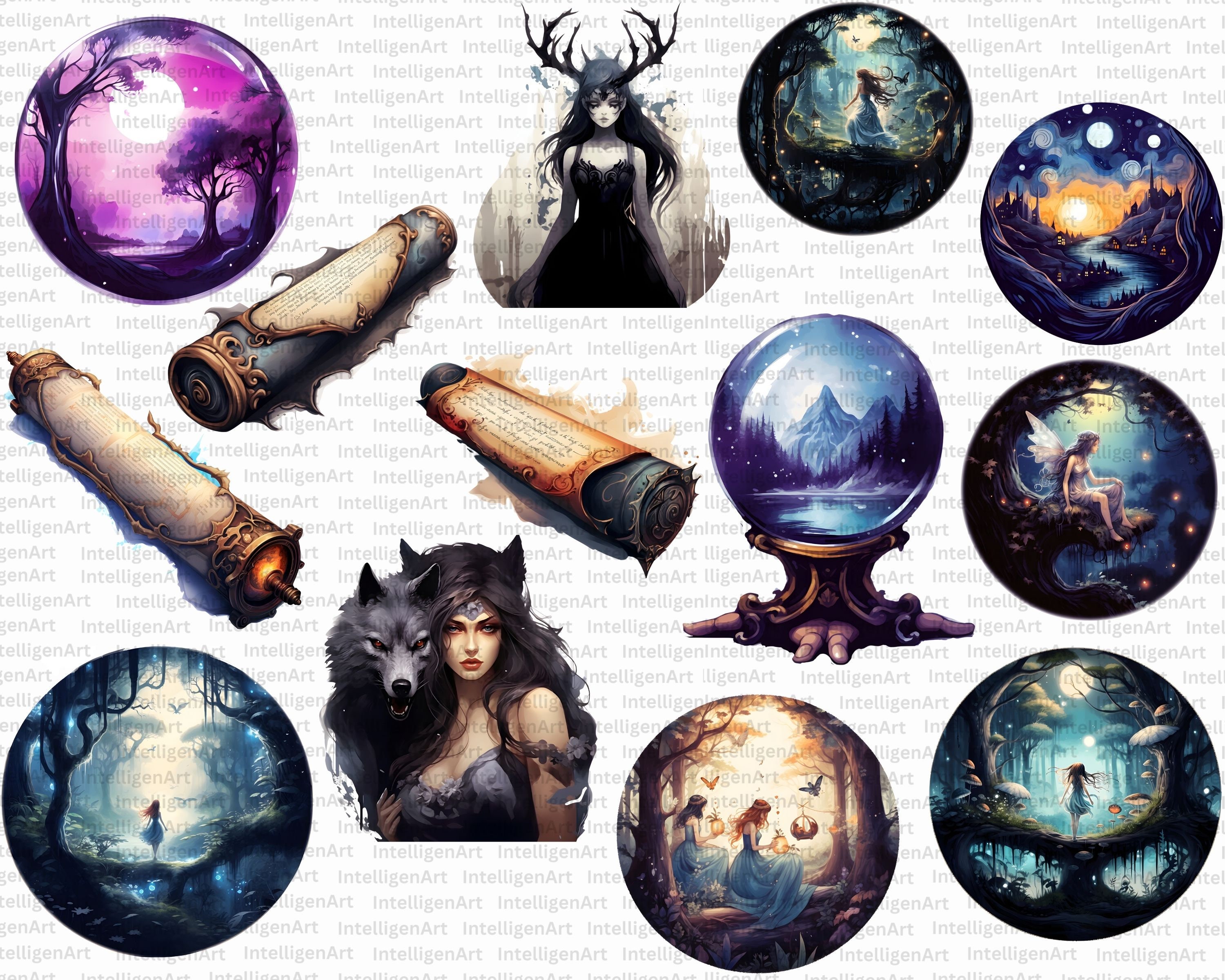 Dark Fairy Clipart Fantasy Fairies Clipart Magical - Etsy