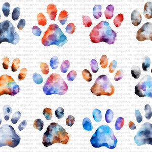 Watercolor Dog Paws, Pet Illustration, Paw Print Clipart, Puppy Paw ...