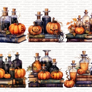 Halloween Potion Bottles Clipart - Halloween Clipart, Scary Clipart ...