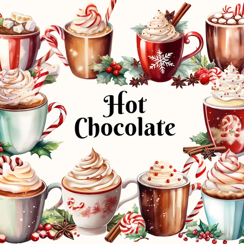 Hot Cocoa Clipart - Etsy