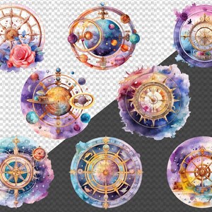 Time Wheels Clipart - Vintage Mechanical Fantasy Clock,retro Clock ...
