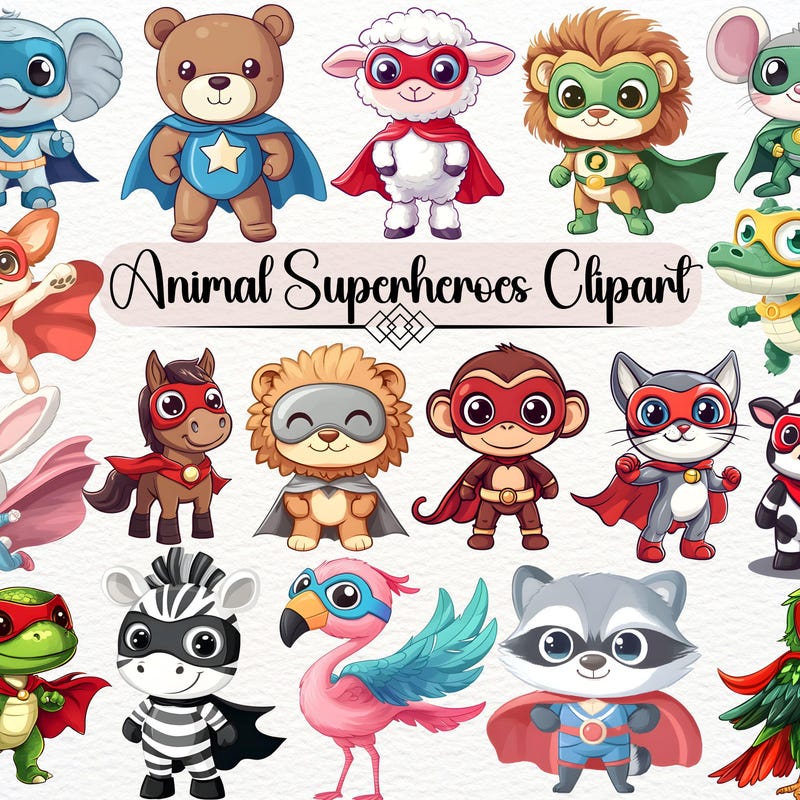 Superheroes Clip Art - Etsy