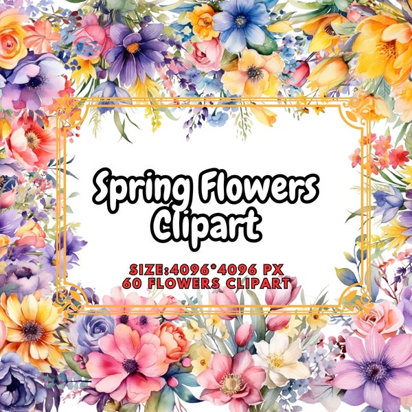 Floral Clipart - Etsy