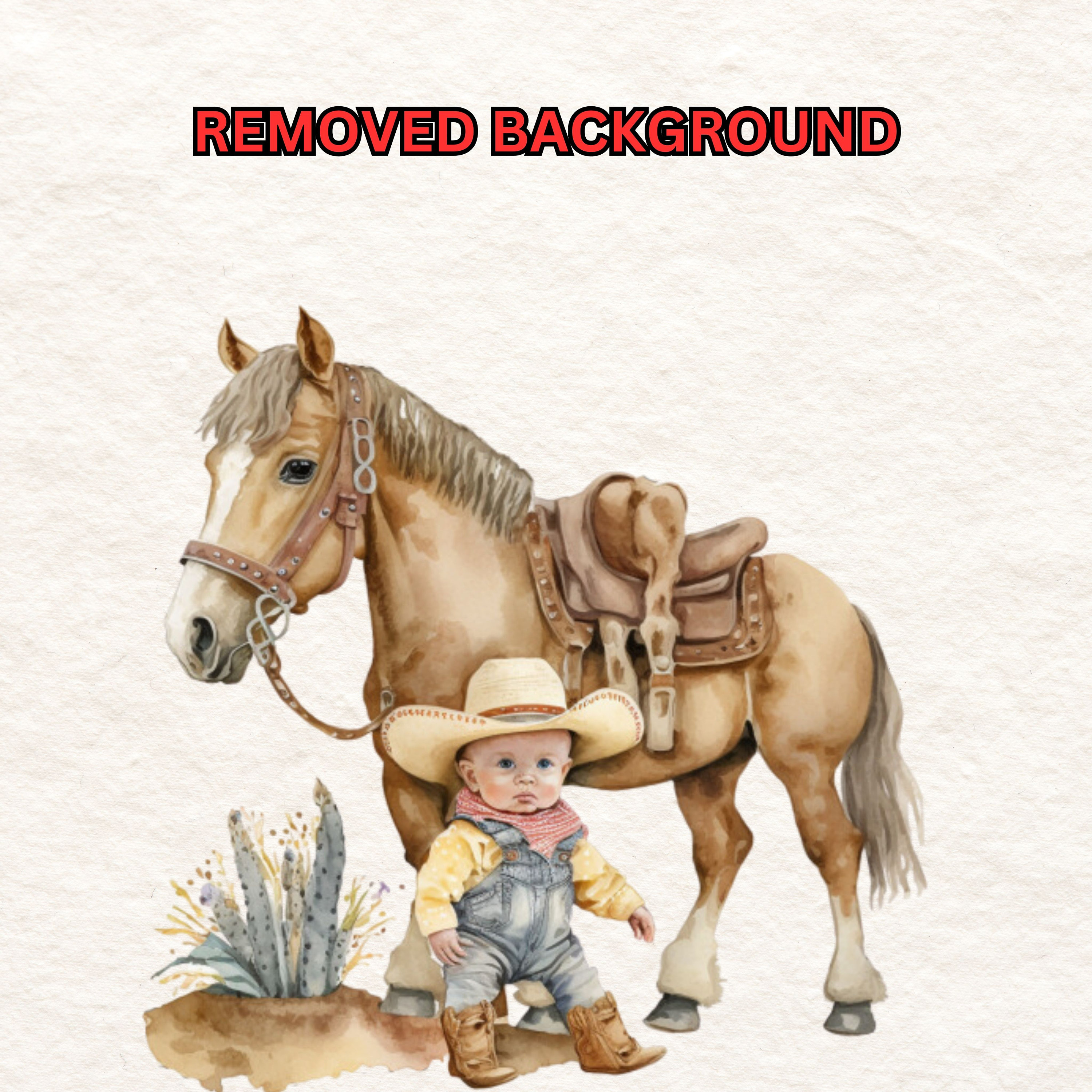 Baby Cowboy Watercolor Clipart Bundle Boy With Horse - Etsy Australia