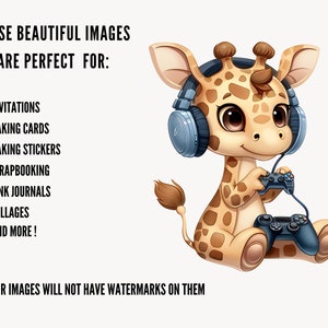 Gamer Animals Clipart, Gaming Nursery Decor, Cartoon Gaming Png, Video ...