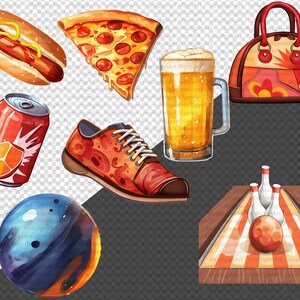 Bowling Clipart Watercolor Sports Clipart, Bowling Graphics, Bowling ...