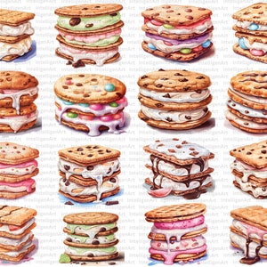 Ice Cream Sandwich Clipart, Sweet Treats, Cute Summer Clipart, Dessert ...
