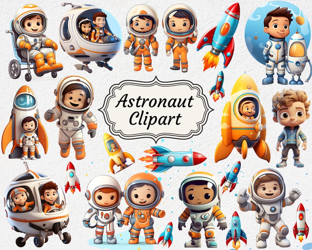 Astronaut Clipart, Outer Space Clipart, Cute Astronaut PNG, Astronaut ...
