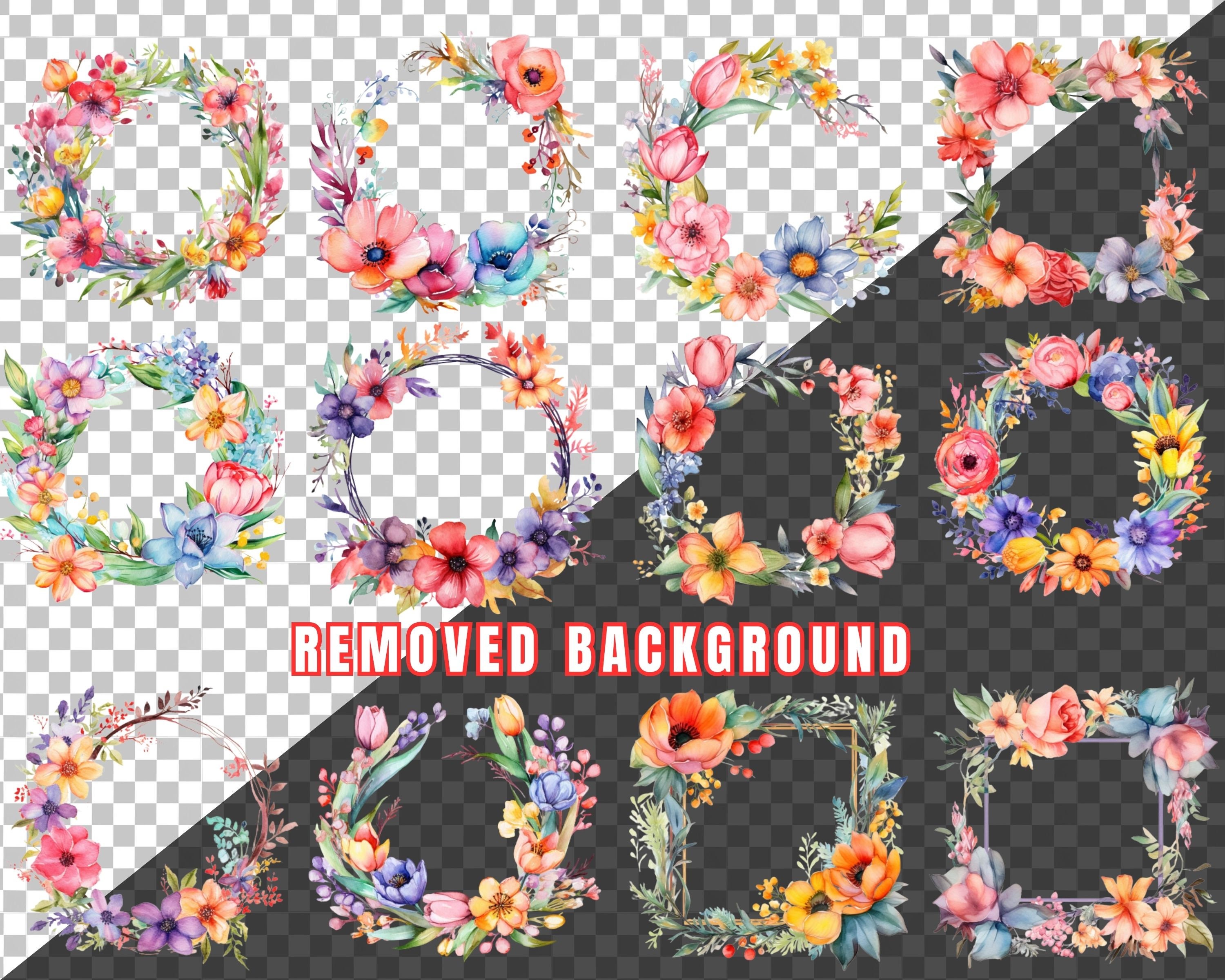 Watercolor Spring Flower Clipart Bright and Colorful Floral - Etsy