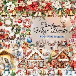 800+ Christmas Clipart Bundle - Merry Christmas Png, Christmas Png ...