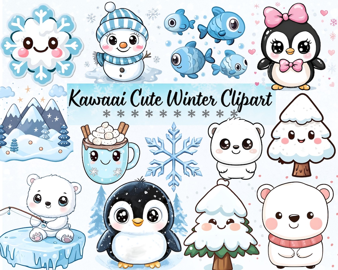 Kawaii Cute Winter Wonderland PNG, Kawaii Snow Queen, Christmas Kawaii ...