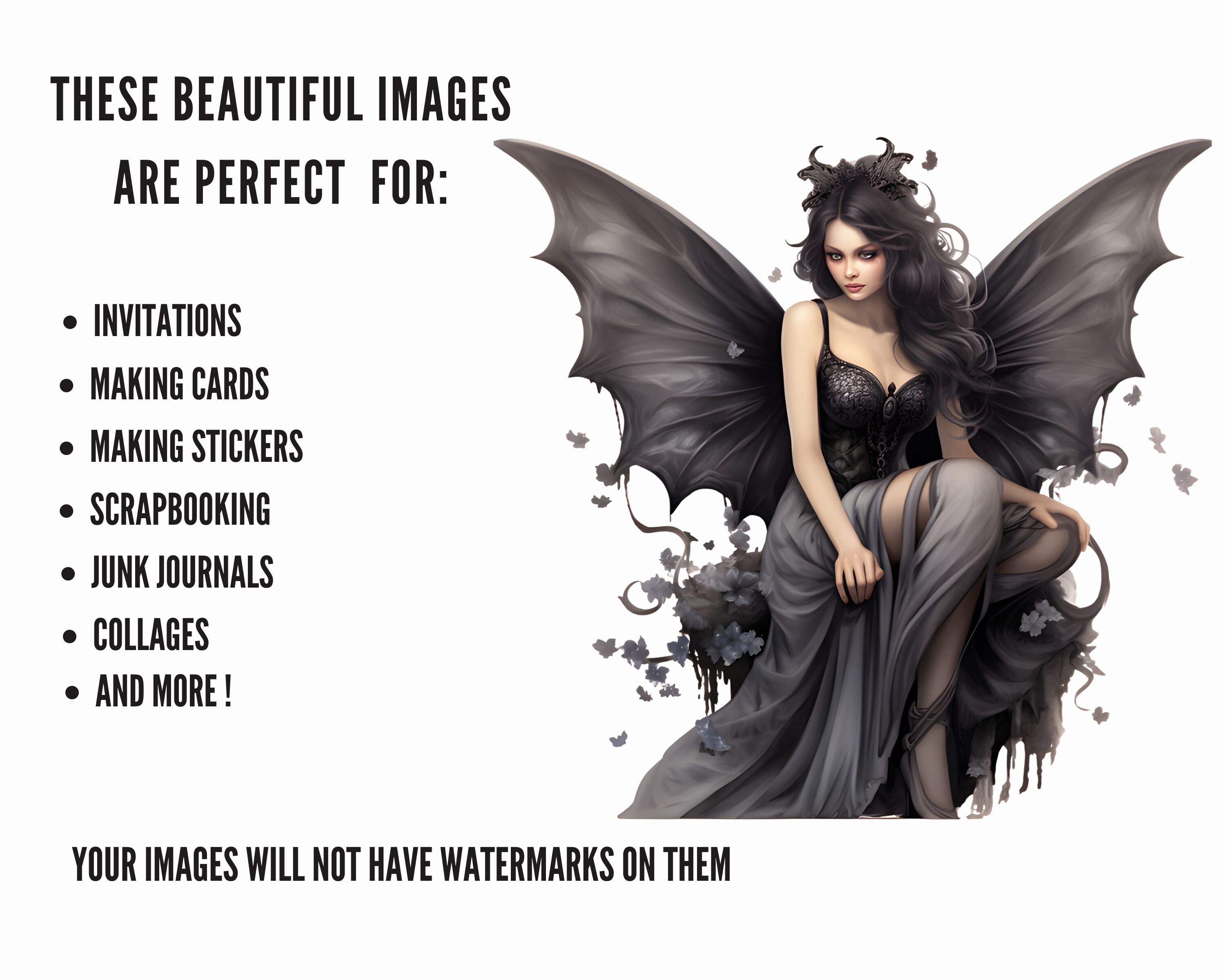 Dark Fairy Clipart Fantasy Fairies Clipart Magical - Etsy