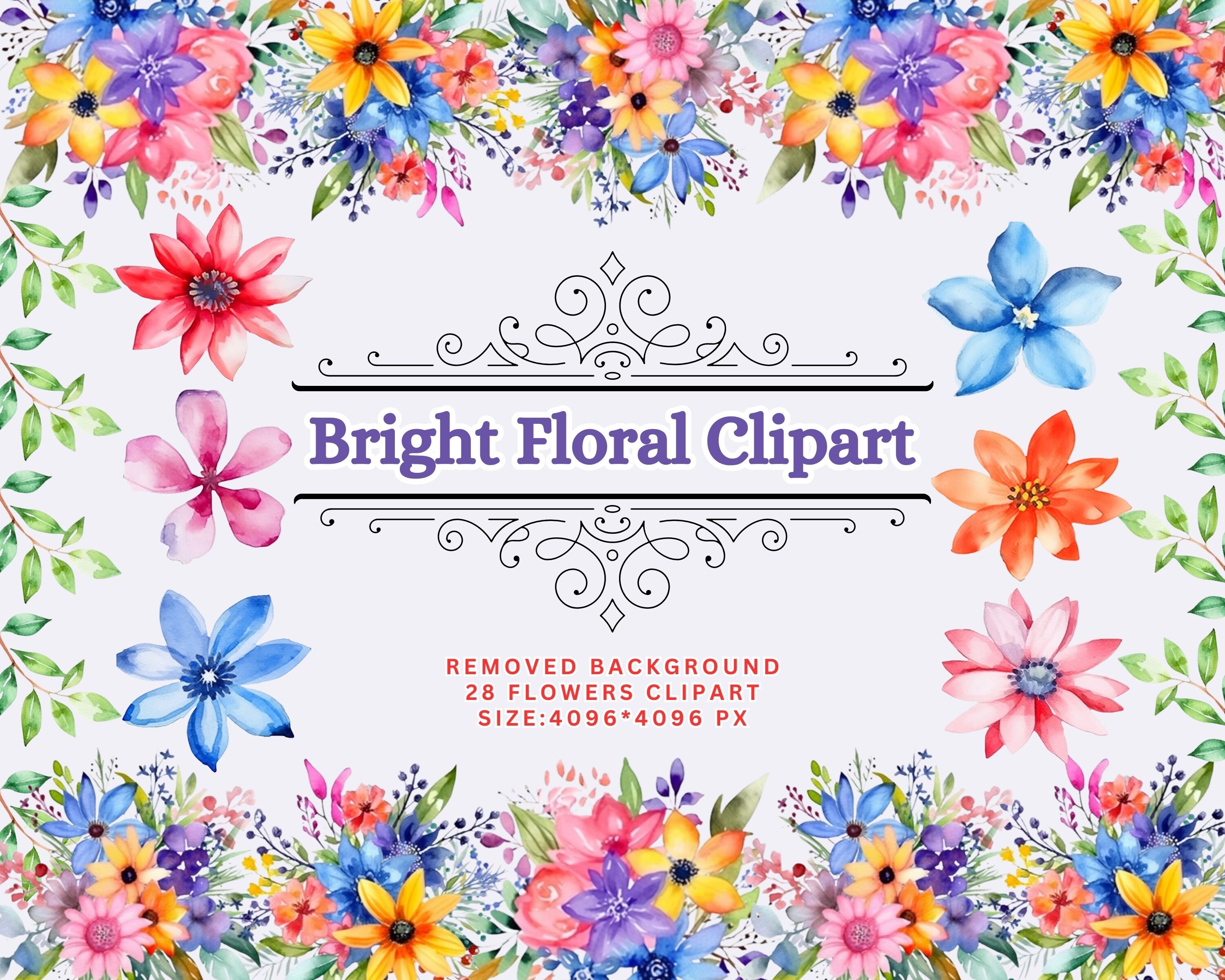 Bright Spring Flowers Background