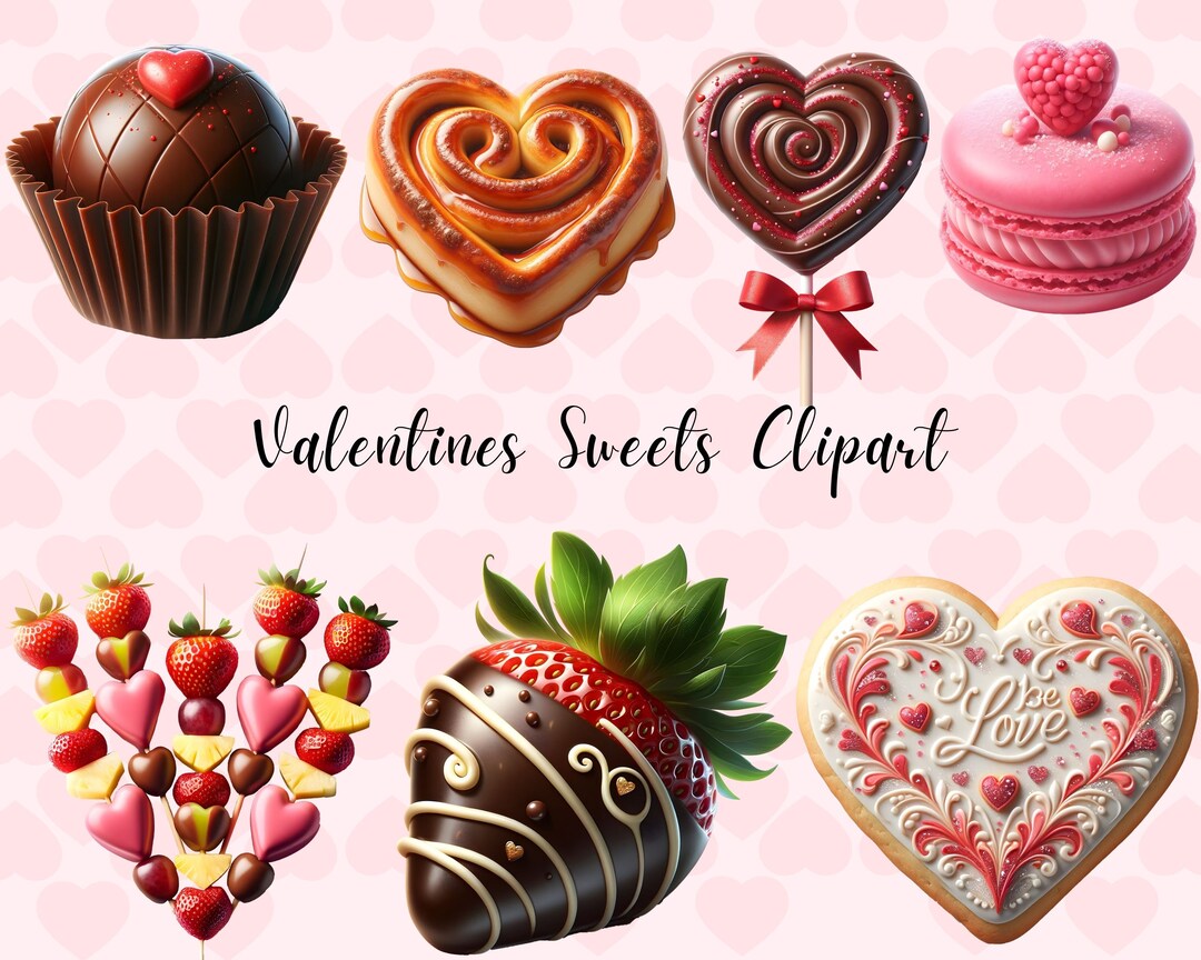 Sweet Valentines Day Clipart, Valentines Day Desserts, Valentines Sweet ...