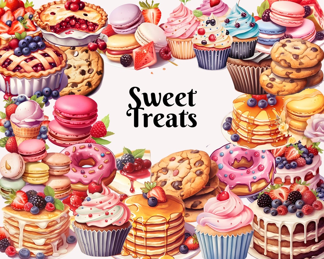 Sweet Treats Clipart - 100+ Dessert Clipart, Cupcake Graphics ...