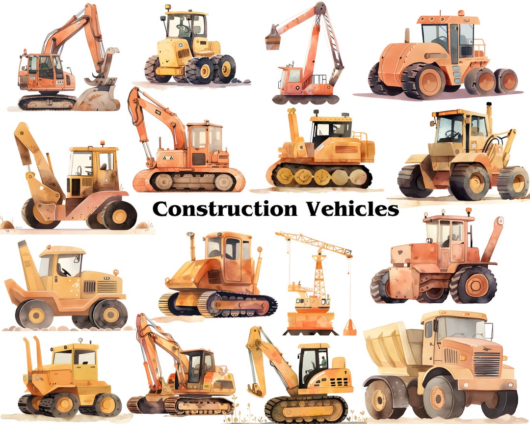 Construction Vehicle Clipart, Construction Truck Art, Baby Digger ...