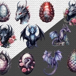 Gothic Dragons Clipart, Black Fantasy Dragon Clipart, Gothic Dragon ...