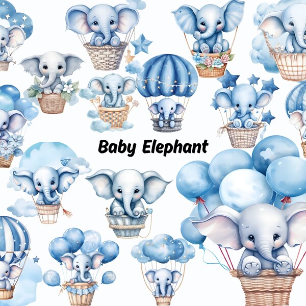 Blue Elephant - Etsy