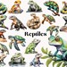 Reptiles Clipart Pack 17 HD PNG Images 4096x4096 Transparent Background ...