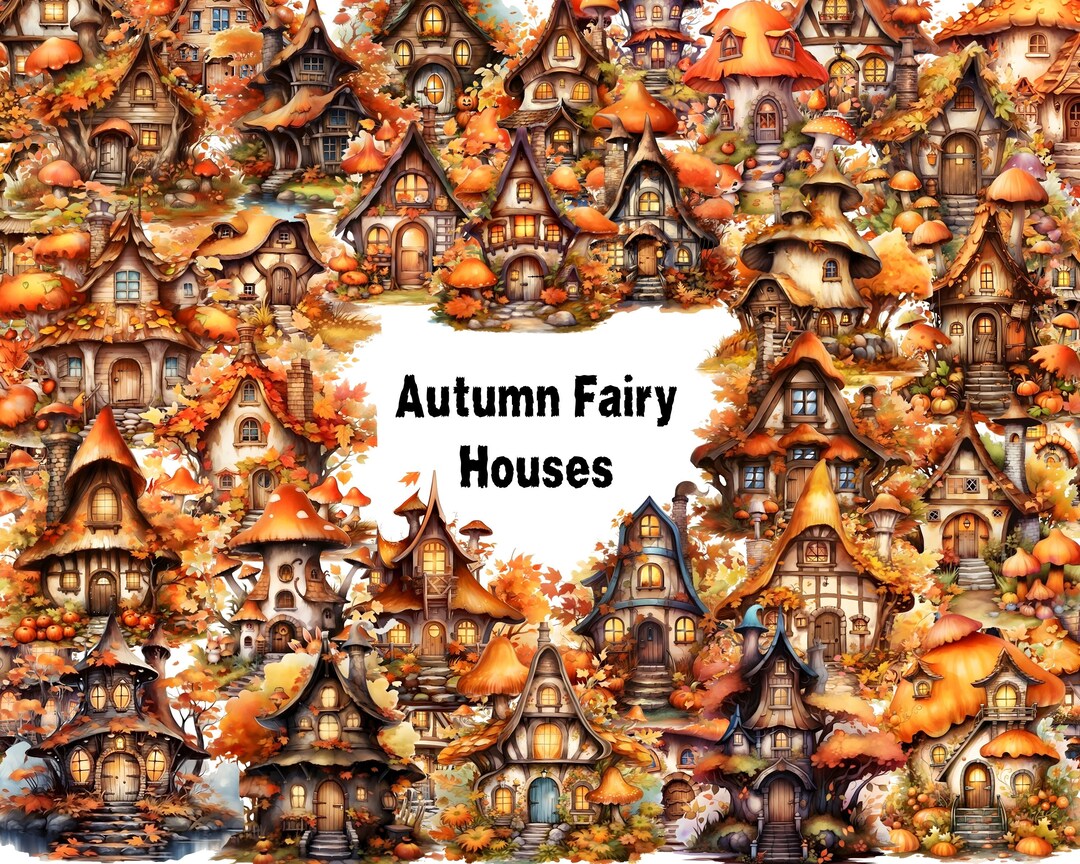 Autumn Fairy House Clipart - 240+ Fall House Clipart, Cozy Autumn ...