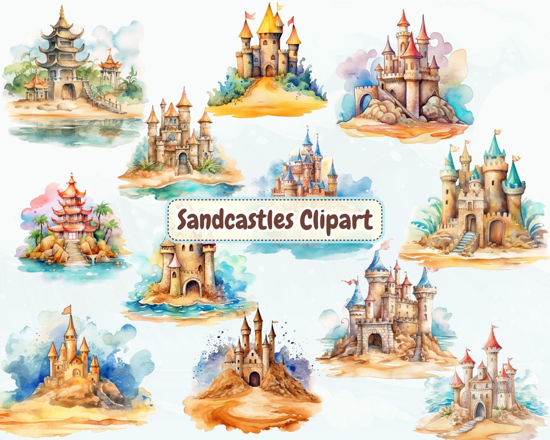 Sand Castle Clipart -castle Clipart - Wall Art, Commercial Use PNG ...