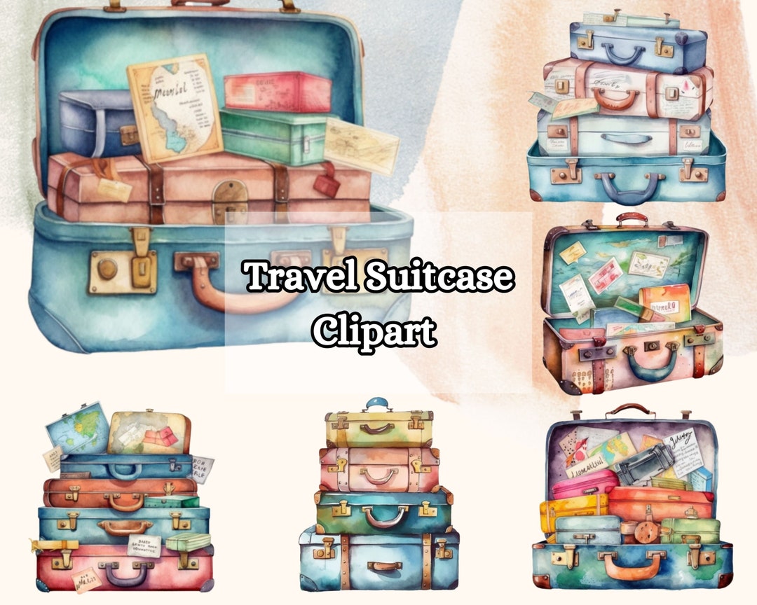 Travel Suitcase Clipart, Vacation Clipart, Travel Clipart, Holiday ...