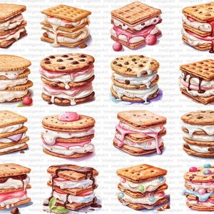 Ice Cream Sandwich Clipart, Sweet Treats, Cute Summer Clipart, Dessert ...