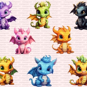 Baby Dragon Clipart - Cute Dragon Clipart, Baby Dragon Nursery, Dragon ...