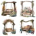 Watercolor Tree Swing Clipart Spring Flowers and Garden Swing, Scenery ...
