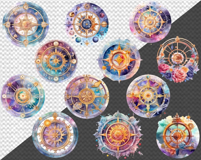 Time Wheels Clipart Vintage Mechanical Fantasy Clockretro - Etsy