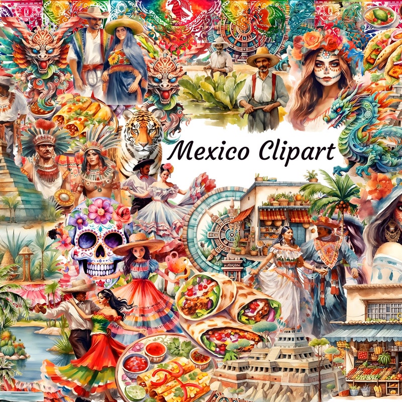 Mexico Clipart - Etsy