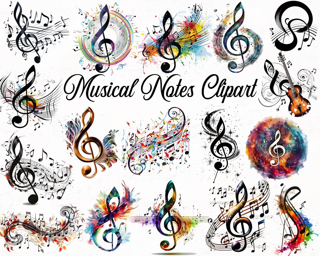 Musical Notes Clipart, Abstract Music Symbols, Music Notation Png ...