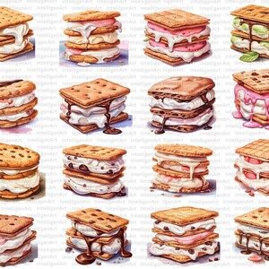 Ice Cream Sandwich Clipart, Sweet Treats, Cute Summer Clipart, Dessert ...