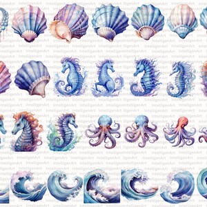 Mermaid Watercolor Clipart | Mermaids Tail Clipart | Underwater Mermaid ...