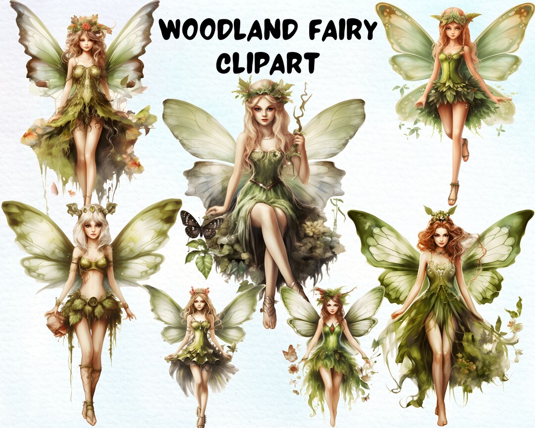 Woodland Fairy Clipart, Forest Ethereal Fairies, Cute Fairy Clipart ...