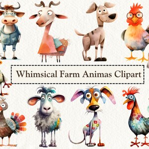 Farm Animals Clipart, Quirky Farm Animal Illustrations, Funny Animals ...