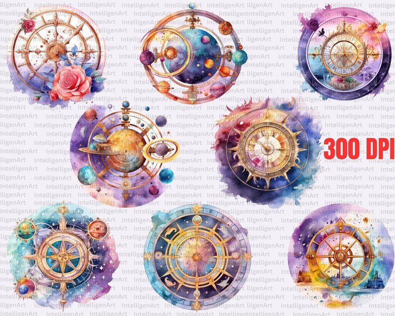 Time Wheels Clipart Vintage Mechanical Fantasy Clockretro - Etsy