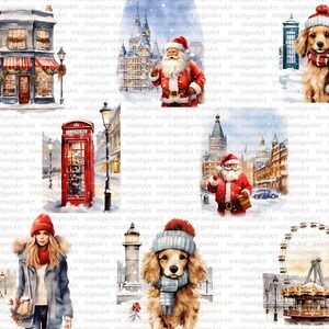 Christmas London Clipart - London Winter Illustrations, Christmas City ...