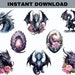 Gothic Dragons Clipart, Black Fantasy Dragon Clipart, Gothic Dragon ...
