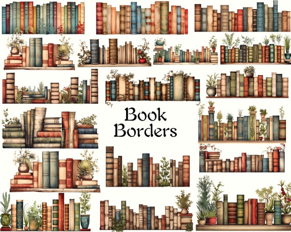Book Worm Border Clip Art